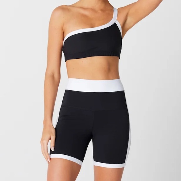 GIGI C | Shorts | Gigi C Natasha Bike Short Addie Bra Set Black White Trim Size Small | Poshmark